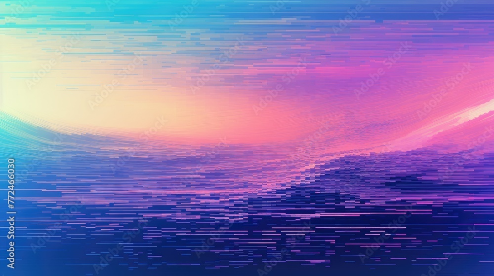 A glitching gradient with distorted and pixelated colors, for a digital ...