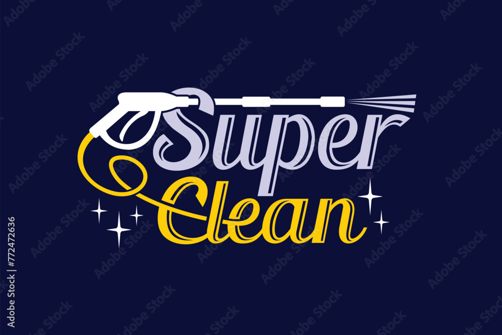 Super Washing lettering logo, Super clean logo Stock Vector | Adobe Stock