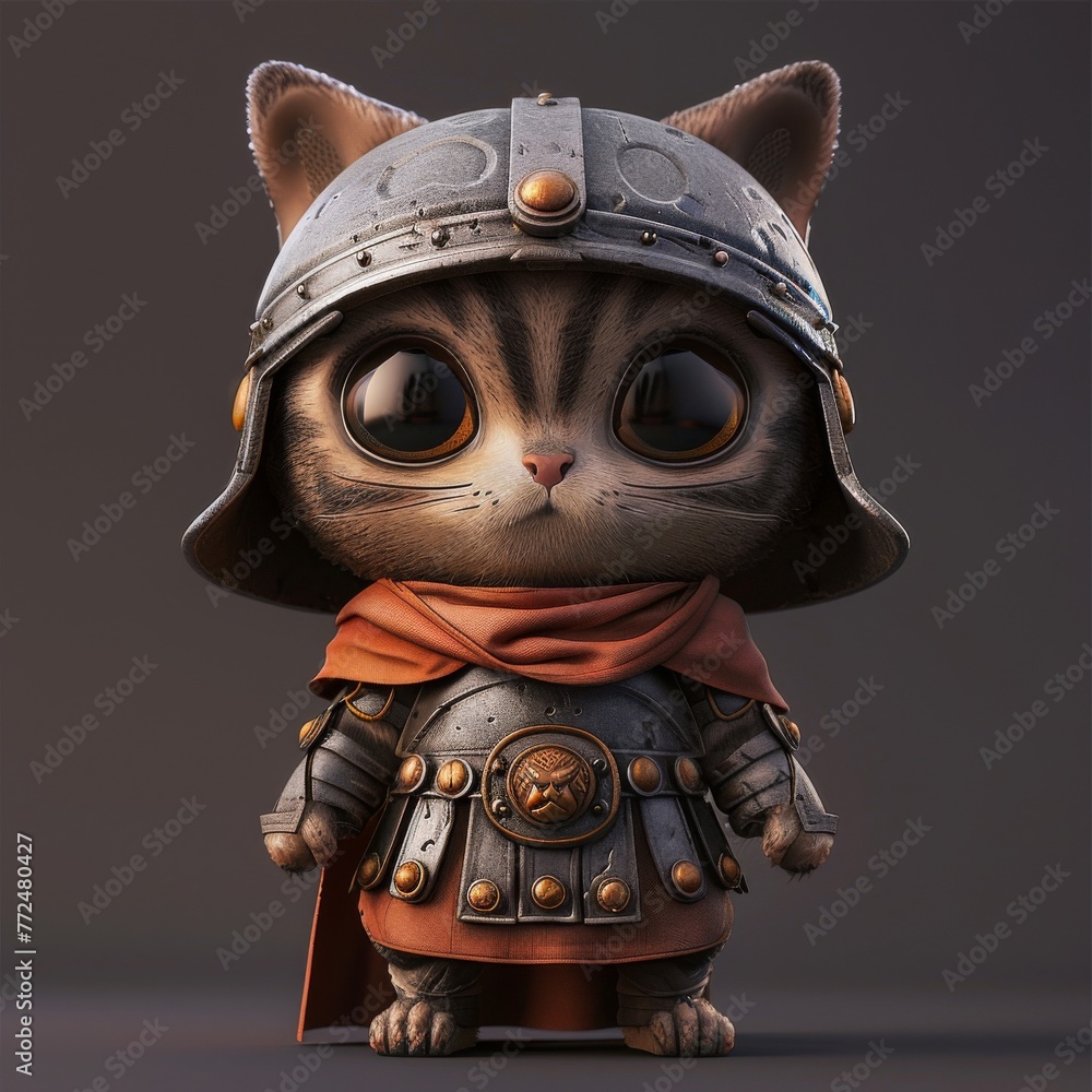 In the gloom, a tiny sentinel stands. A baby-cat, dressed in Roman ...