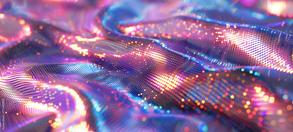 Top view texture of holographic foil shimmering with a prismatic ...