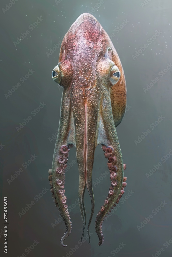 An octopus gracefully swimming in the water. Perfect for marine life ...