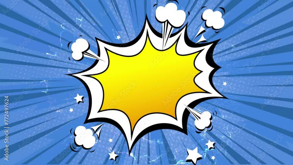 Royal blue background in pop art and funny cartoon comic style. Variety ...