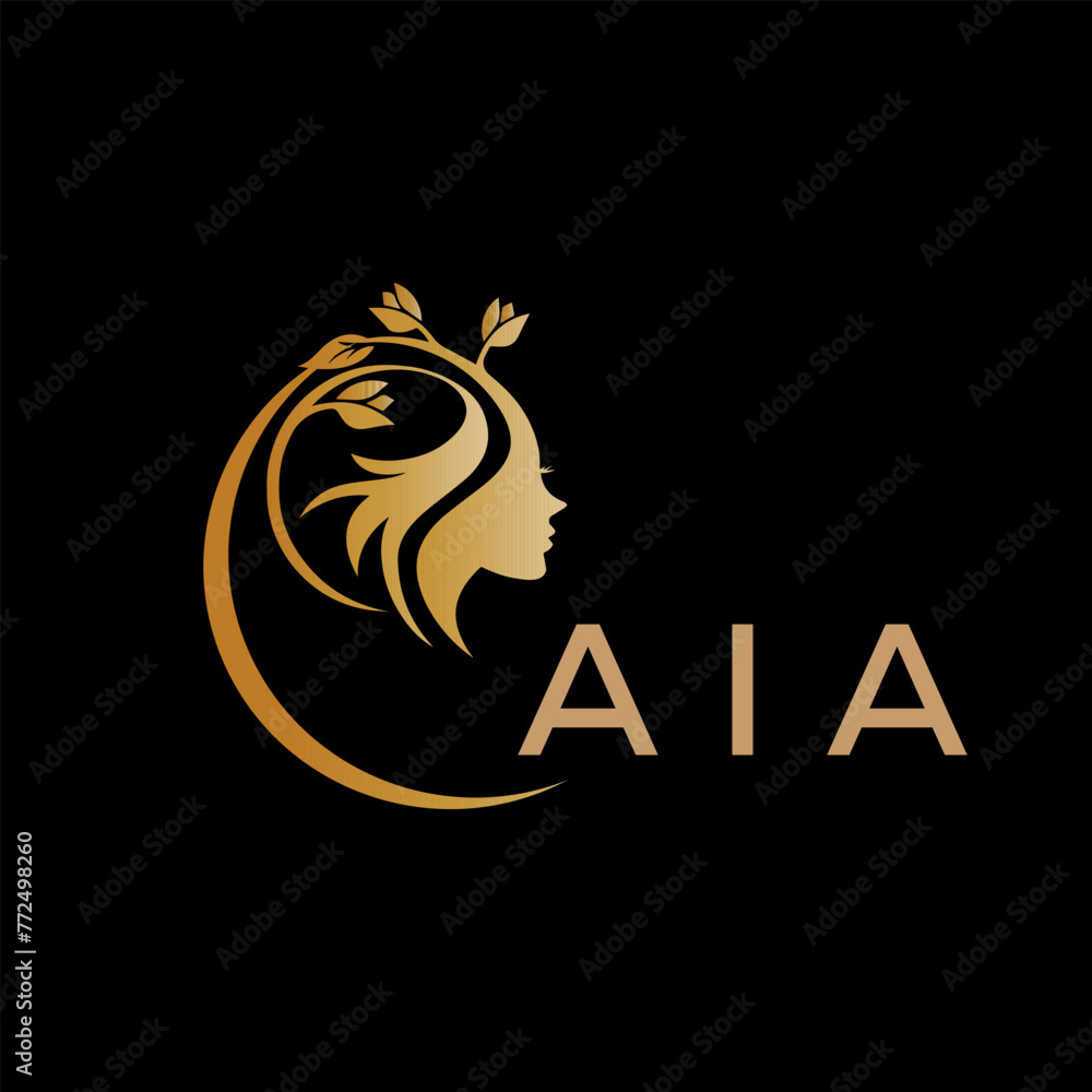 AIA letter logo. best beauty icon for parlor and saloon yellow image on ...