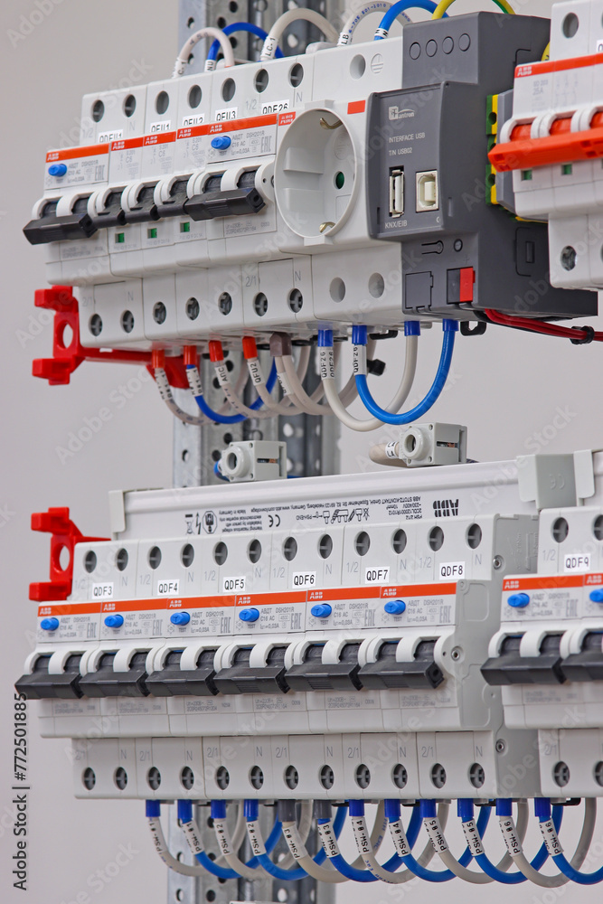 Electric current circuit breakers to protect loads in an electrical ...