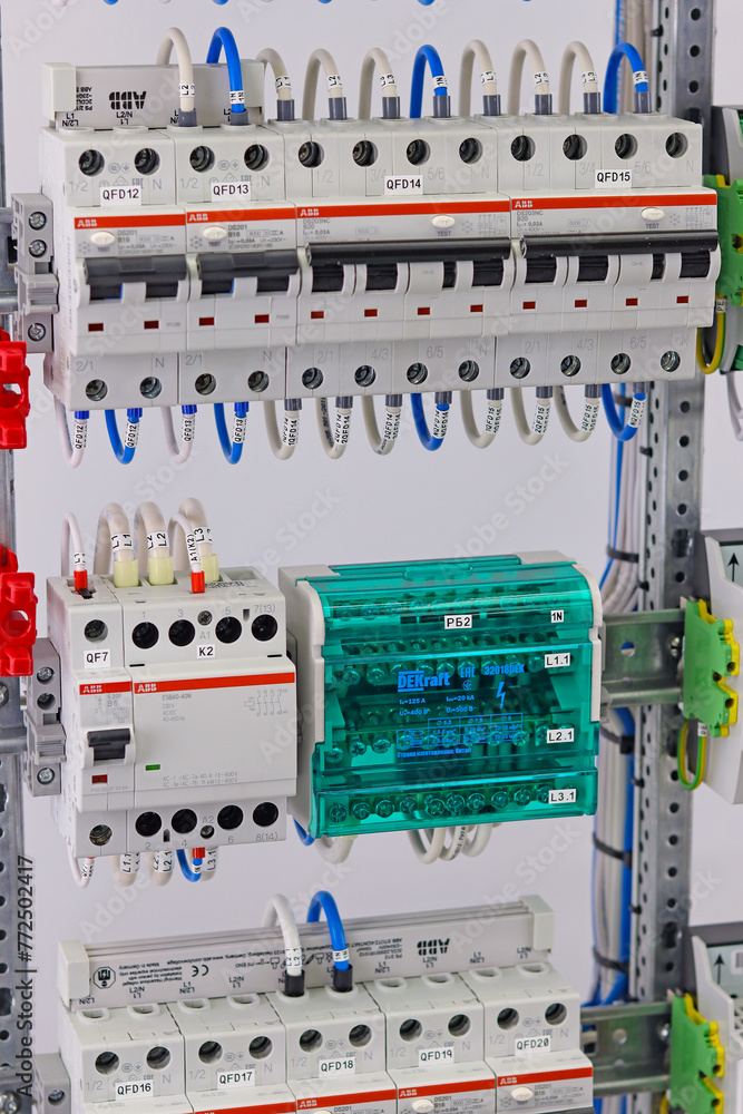 Electric current circuit breakers to protect loads in an electrical ...