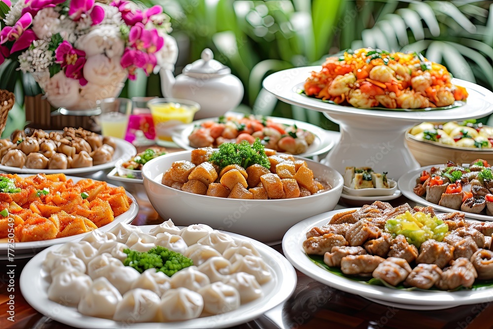 Chinese food presentation with traditional and modern dishes, A ...