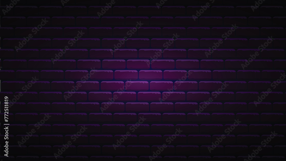 Neon brick wall background. Purple background for neon lights. Dark ...