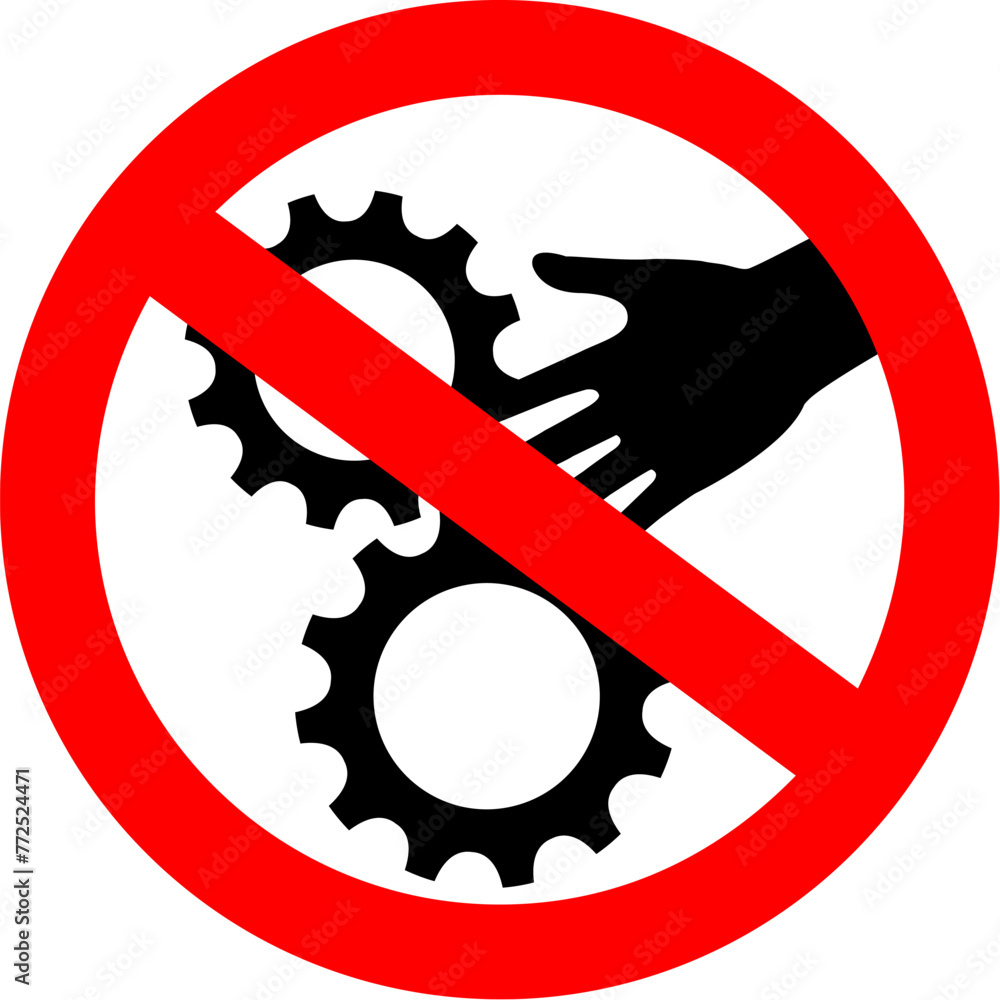 Do not touch rotating parts of machinery, hand safety sign Stock Vector ...