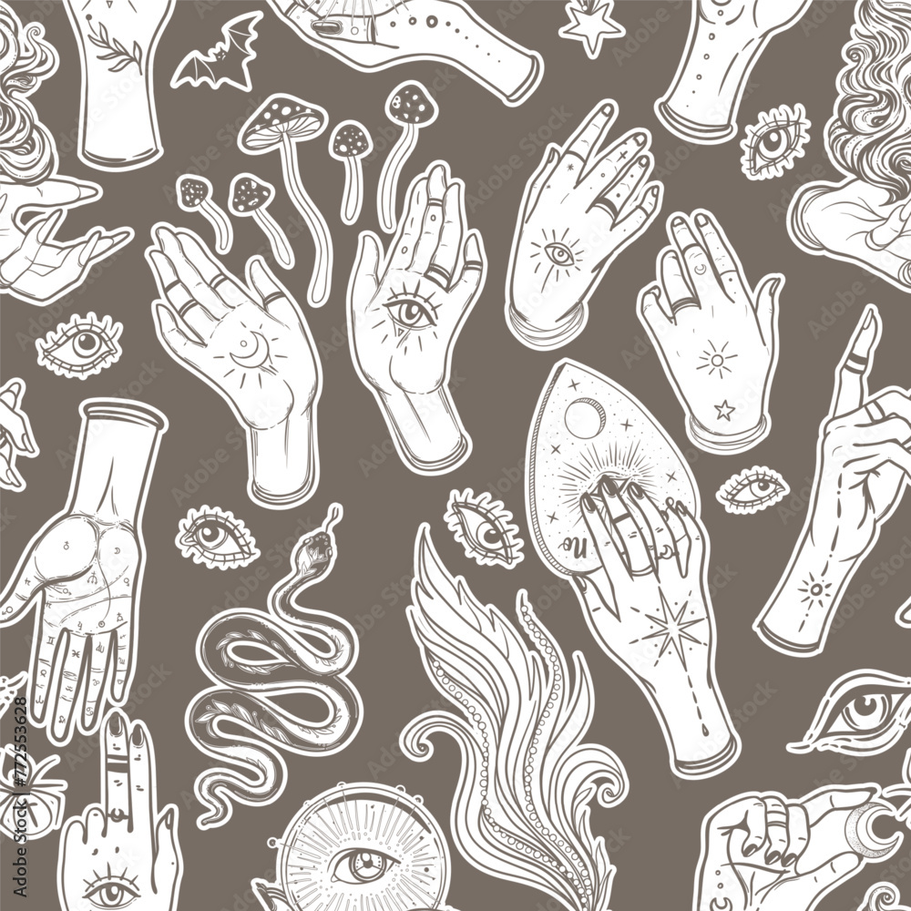 Mystic, magic, background. Religion and the occultism with esoteric and ...