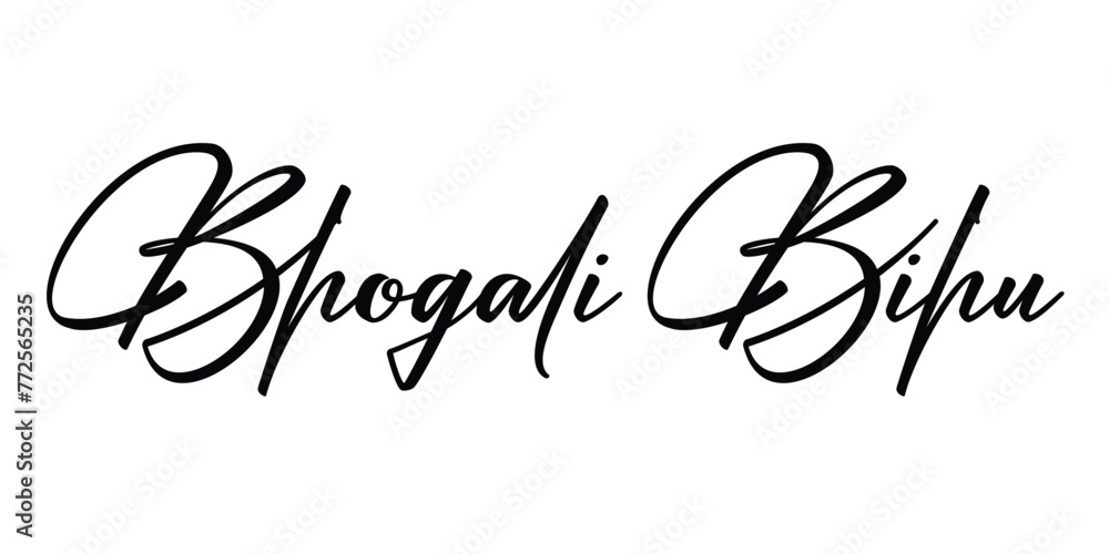 Happy Bihu hand written calligraphy transparent png or isolated on ...
