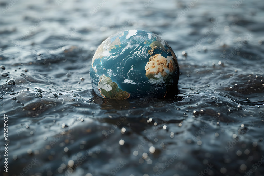 Global warming and climate change concept, world water day ...