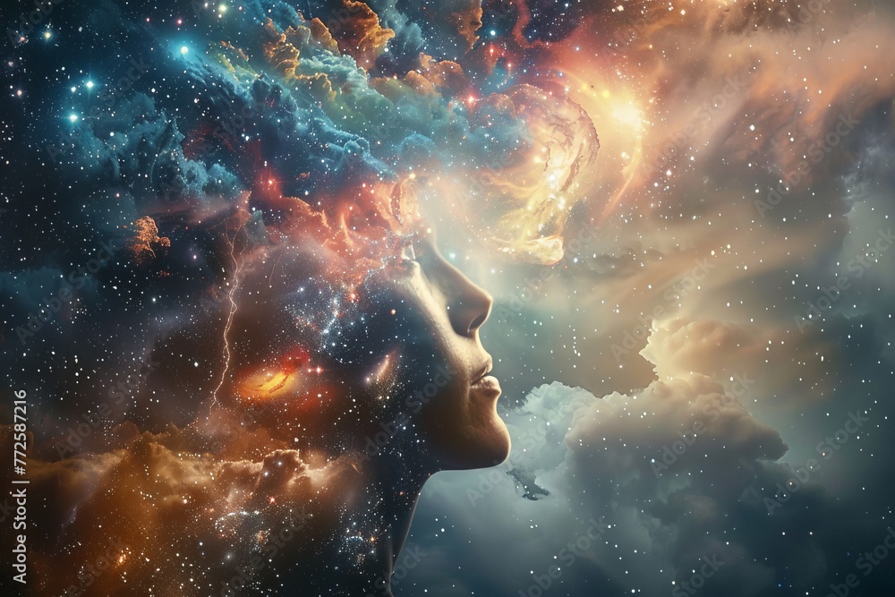 Inner Cosmos. The inner space of the mind depicted as an infinite ...