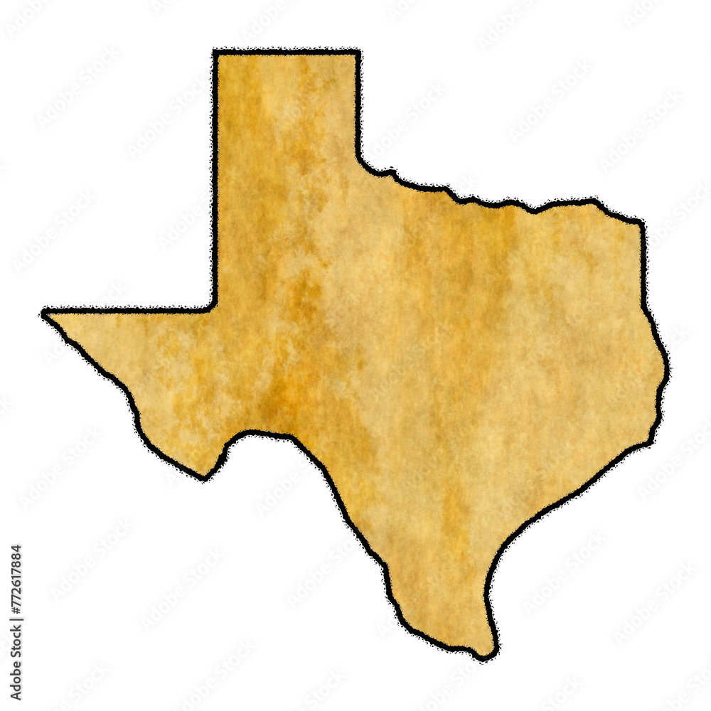 state of texas shape with aged parchment fill Stock Illustration ...