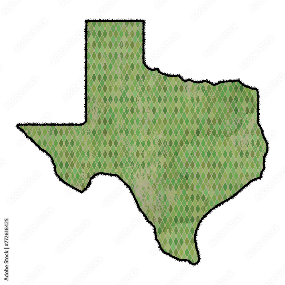 state of texas shape filled with stained and worn playing card back ...