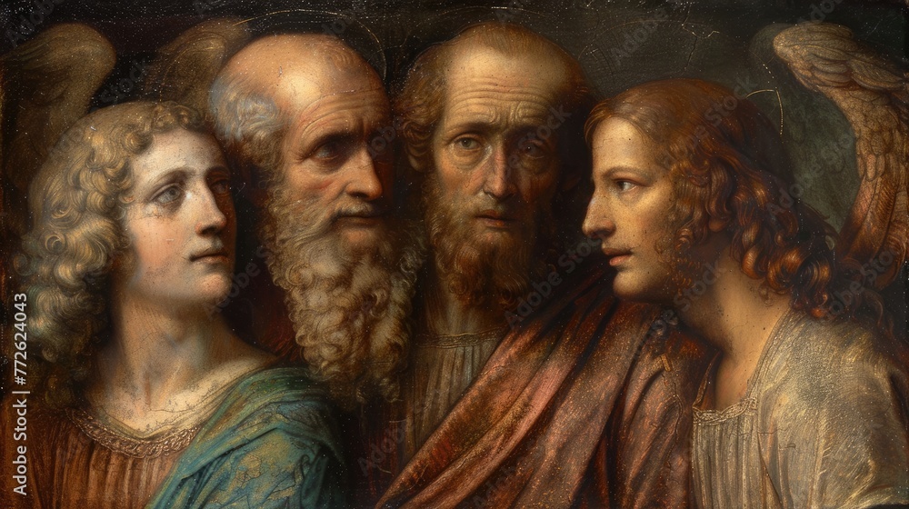 The encounter with three angels, the biblical narrative of Abraham ...