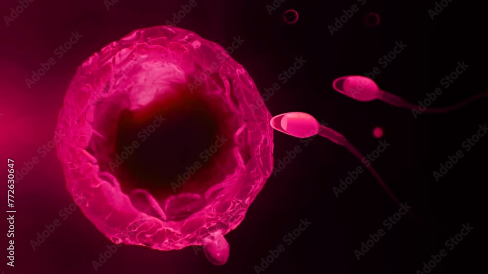 3d rendering sperm fertilize with ovum. To carry out human mating ...