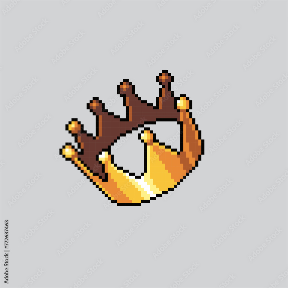 Pixel art illustration King Crown. Pixelated Crown. Classic King Crown ...