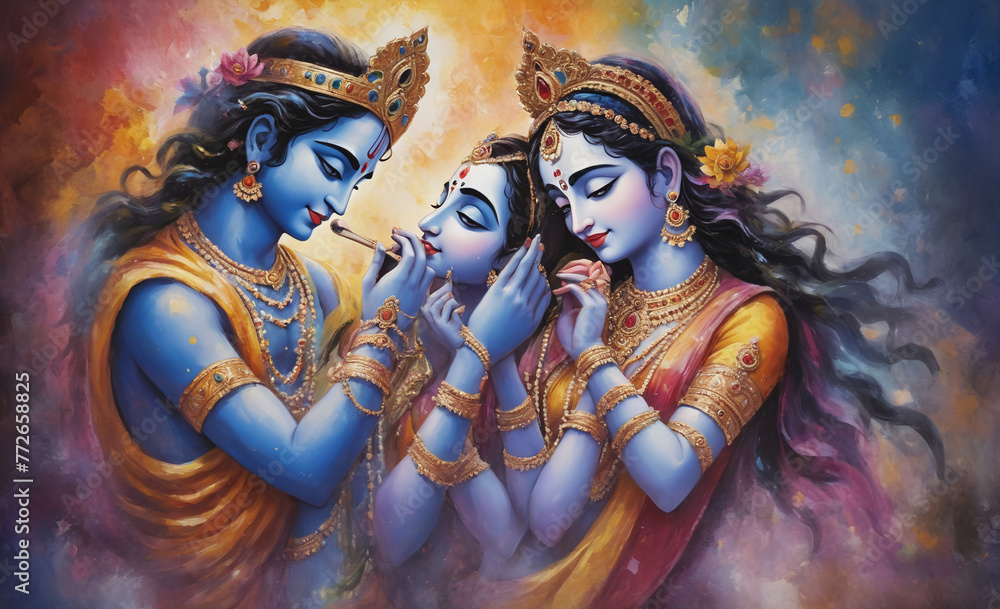 Hindu god modern art paiting , detailed Stock Illustration | Adobe Stock