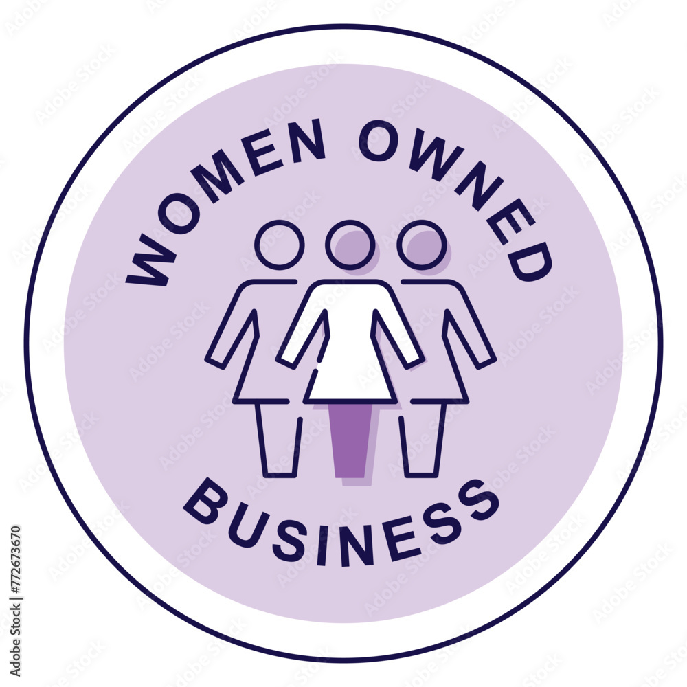 Empowering Entrepreneurship: Women-Owned Business. Vector Badge Icon ...