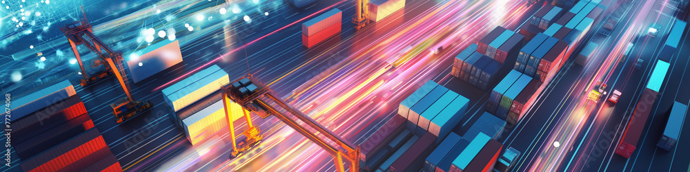 illustration of Logistics and transportation, Integrated warehousing ...