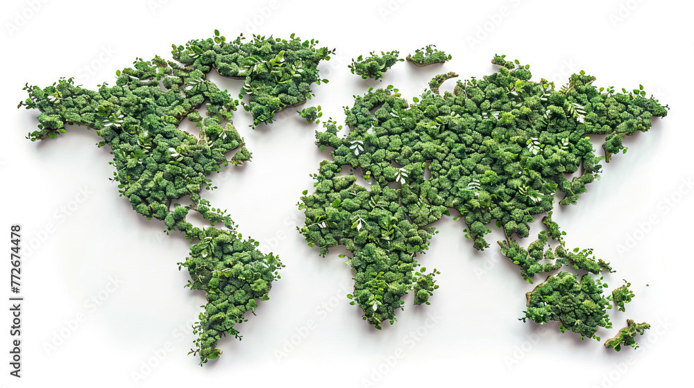 world map with leaf texture, World Map Green Planet Earth Day or ...
