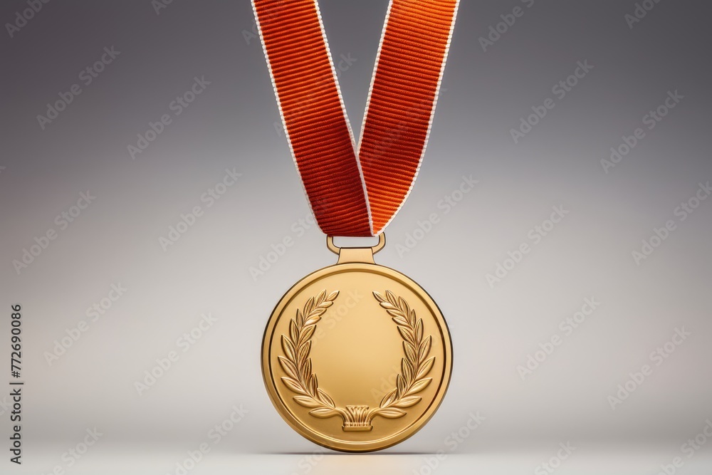 A gold medal, a prestigious and celebratory backdrop for sports or ...