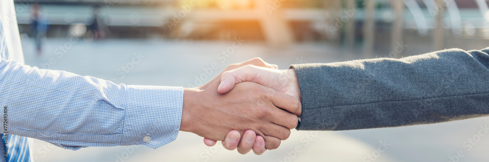 Banner Trust honesty business customer handshake together promise ...