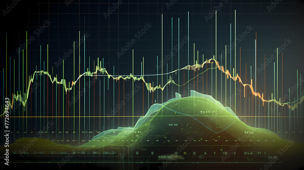 ภาพประกอบสต็อก Global business data analysis bar and line chart with ...