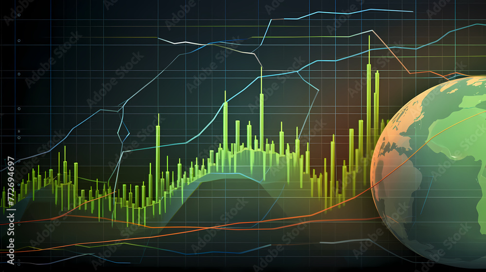 Global business data analysis bar and line chart with charts Stock ...