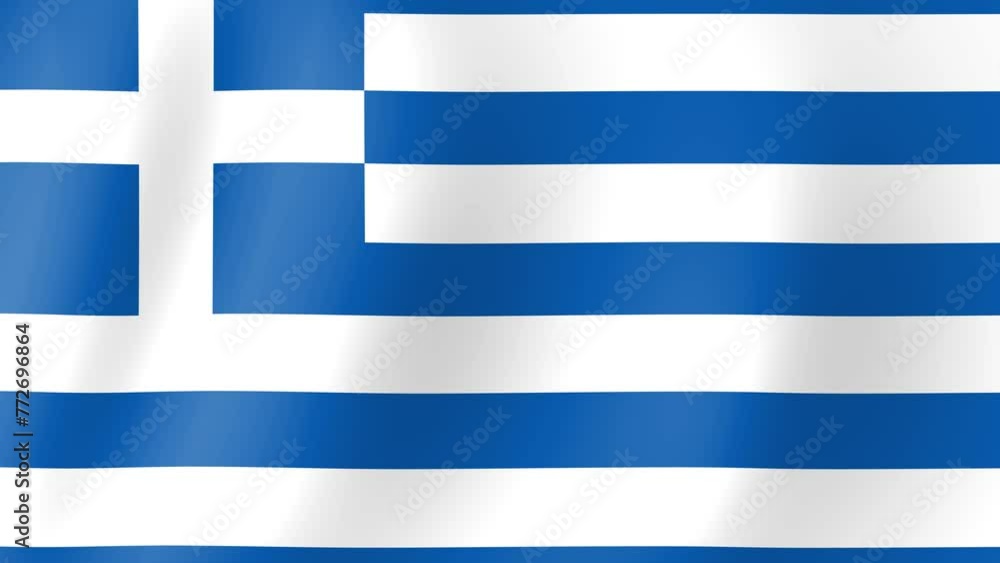Animation of Greece flag waving in the wind. Realistic animated Greek ...