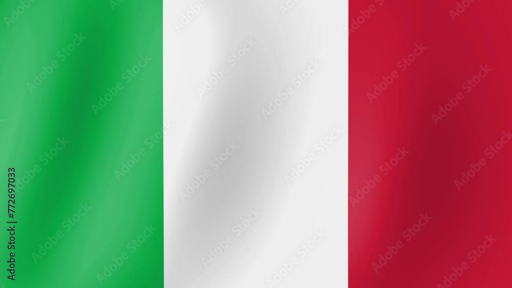 Animation of Italy flag waving in the wind. Realistic animated Italian ...
