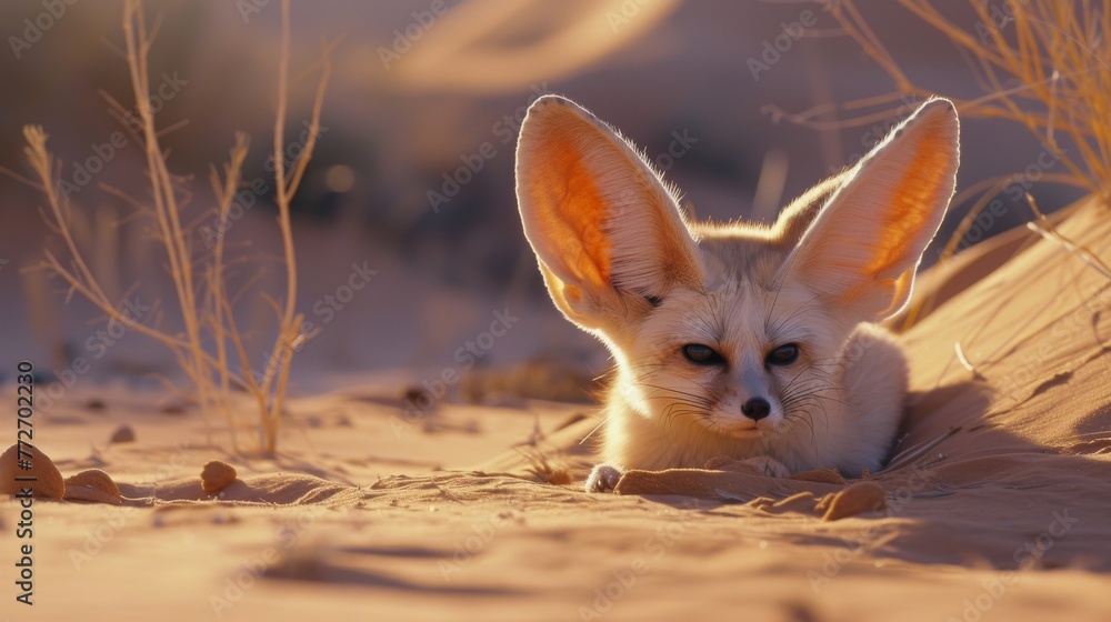 Fennec Fox In Desert Twilight, African Wildlife, Nature Photography ...
