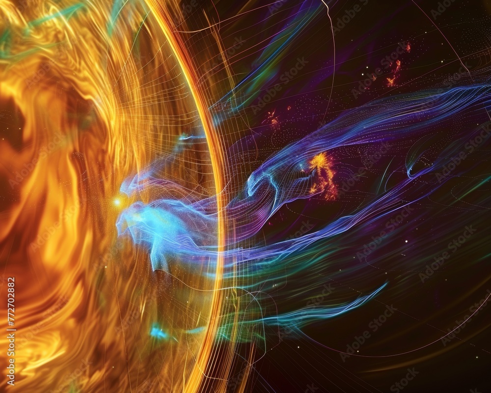 Augmented reality visualization of the solar winds interaction with ...