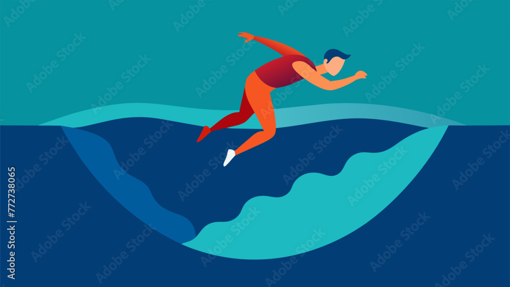 An illustration of a person diving into a deep pool of water ...