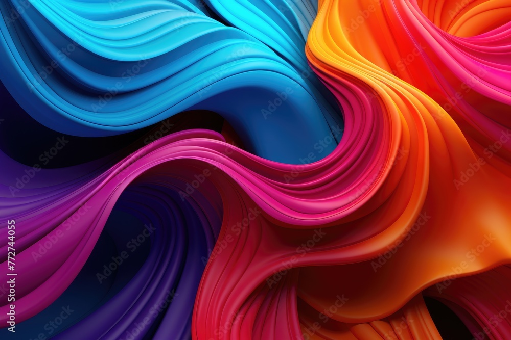 high color 3d Abstract pastel gradient wallpaper with black background ...