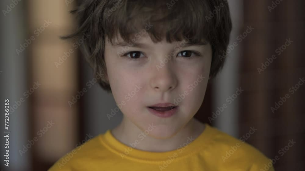 Angry Boy Shows Her Tongue in Funny Grimace. Little Boy Grimacing And ...