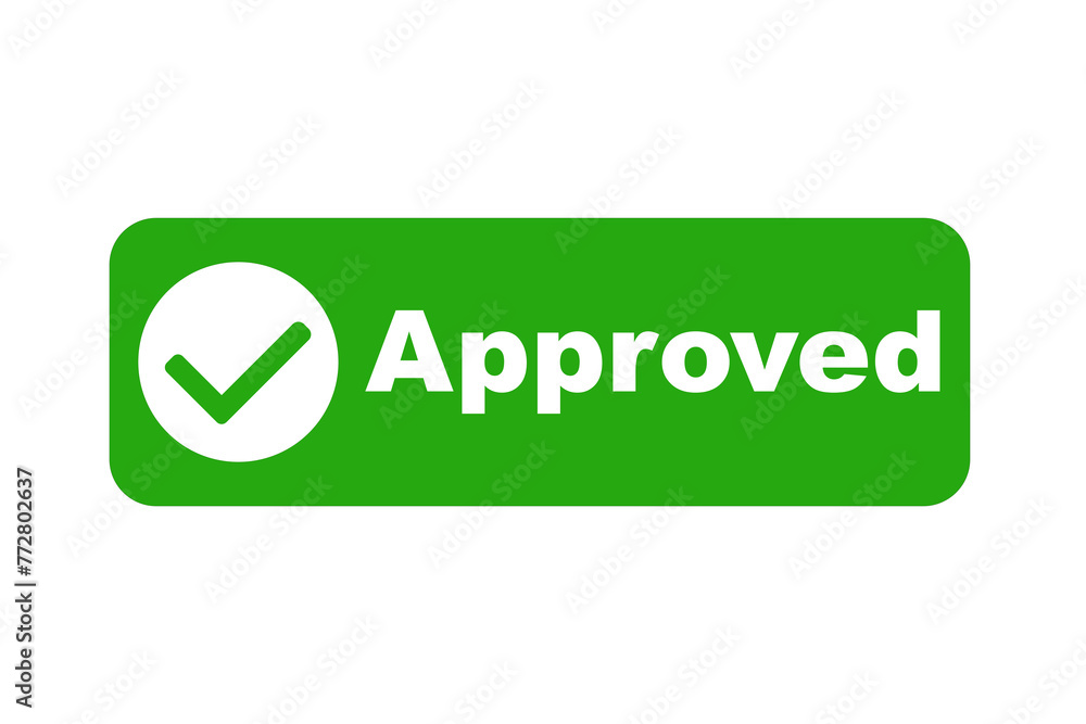 Green Approved check mark button icon transparent png file type Stock ...