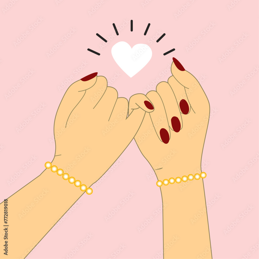 Pinky promise icon finger vector trustworthy swear cooperation ...
