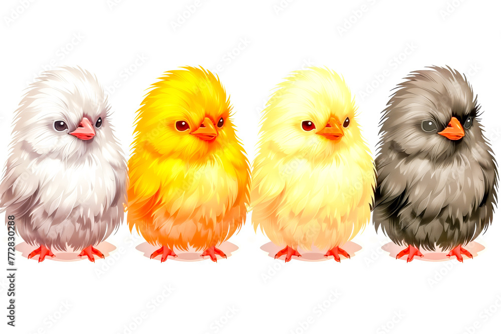 Beautiful and cute multi-coloured birds. Spring birds with beautiful ...