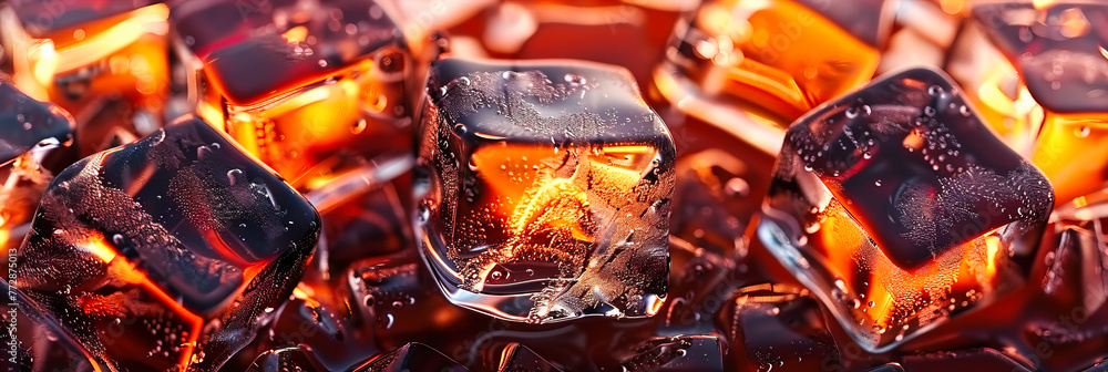Crystal clear ice cubes, highlighting the purity and simplicity of ...