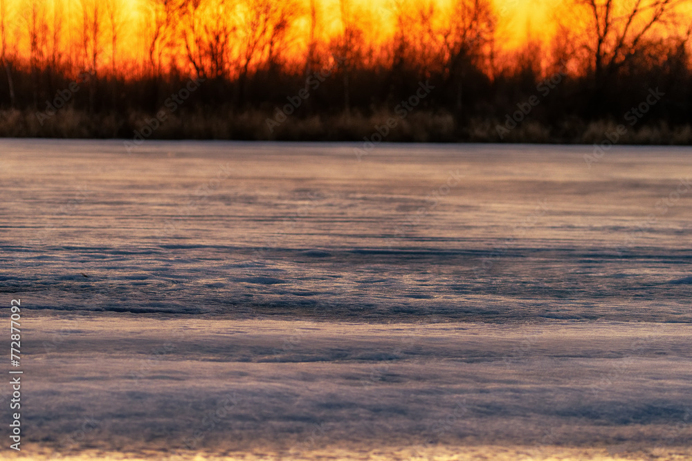 Fotografia do Stock: North-eastern European river after frosty winter ...