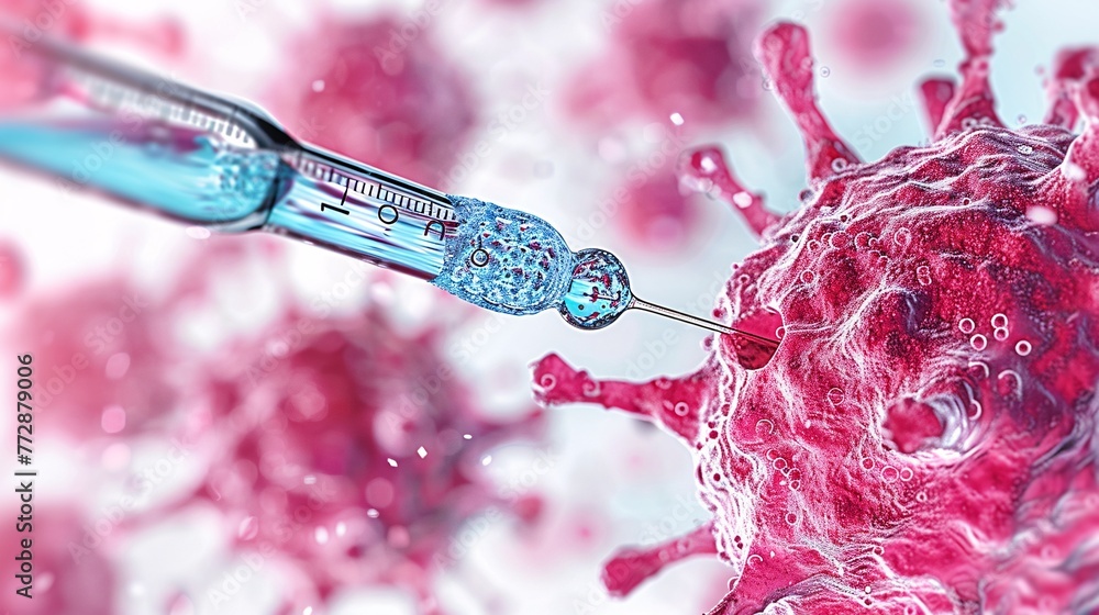 Pink Blood Cell with Blue Vaccine Needle A Catchy and Creative Title ...