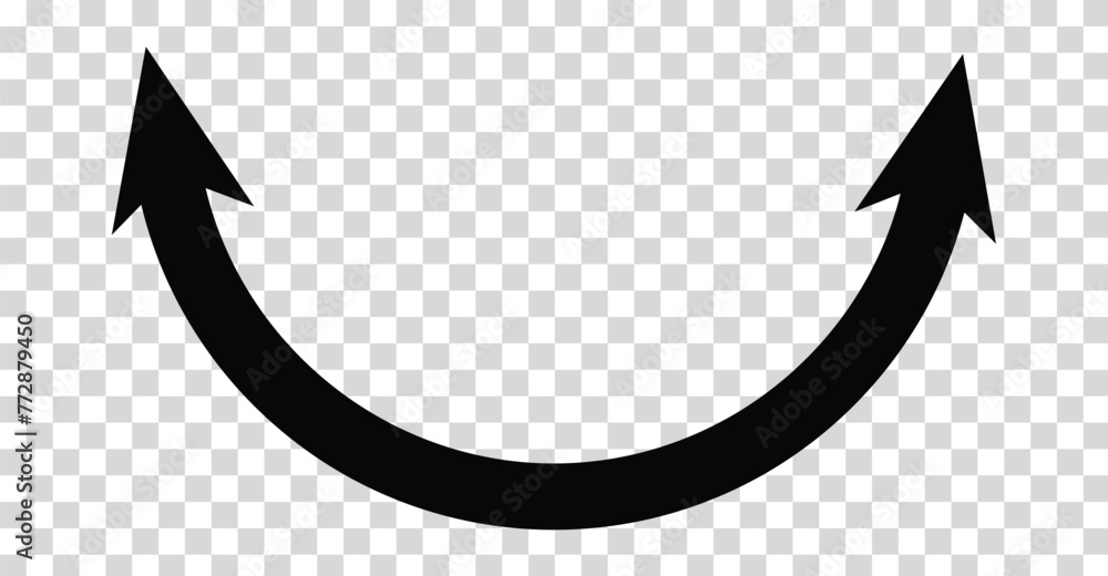 Dual semi circle arrow. Vector illustration. Semicircular curved thin ...