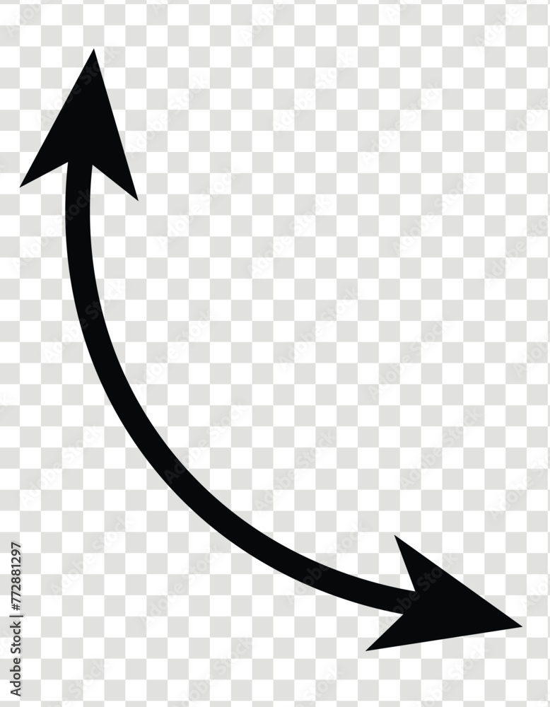 Dual semi circle arrow. Vector illustration. Semicircular curved thin ...