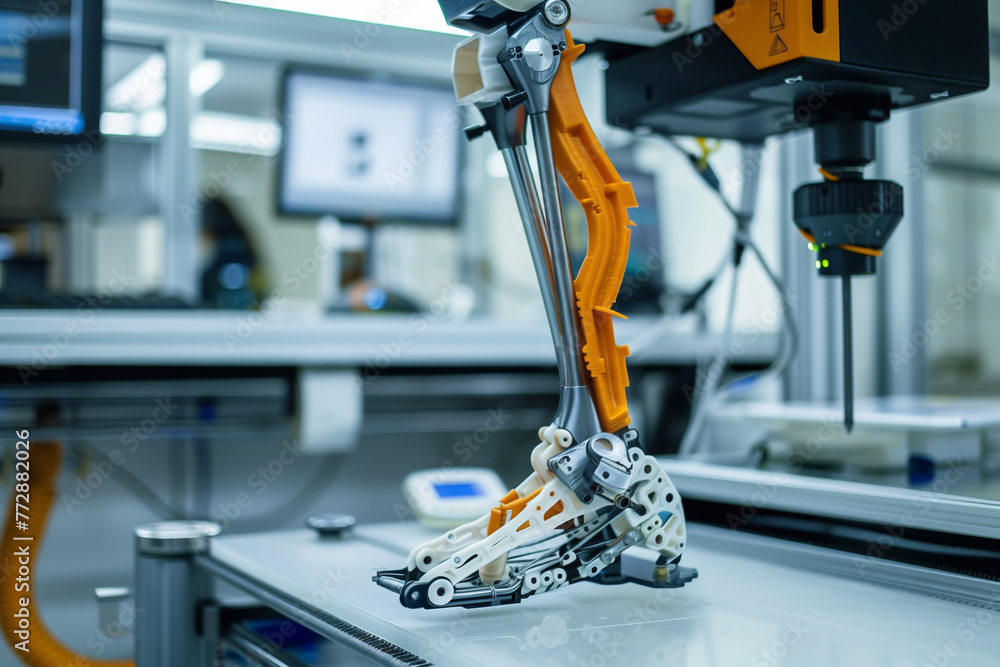 Bionic Leg Prosthesis Imitating Human Bones Printed On a 3D Printer. Ai ...