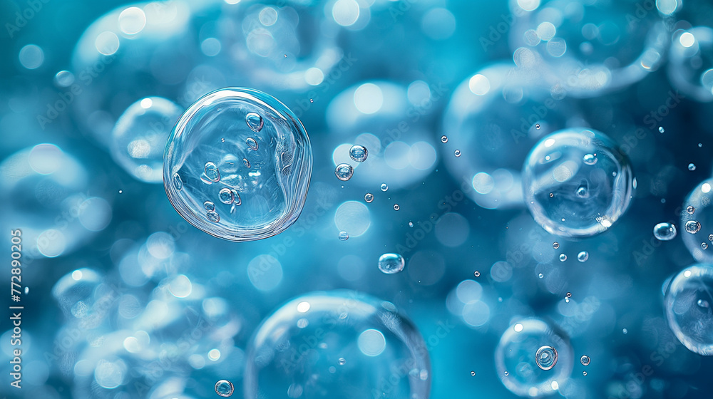 Cell, molecule concept. Soap bubbles group macro representing abstract ...