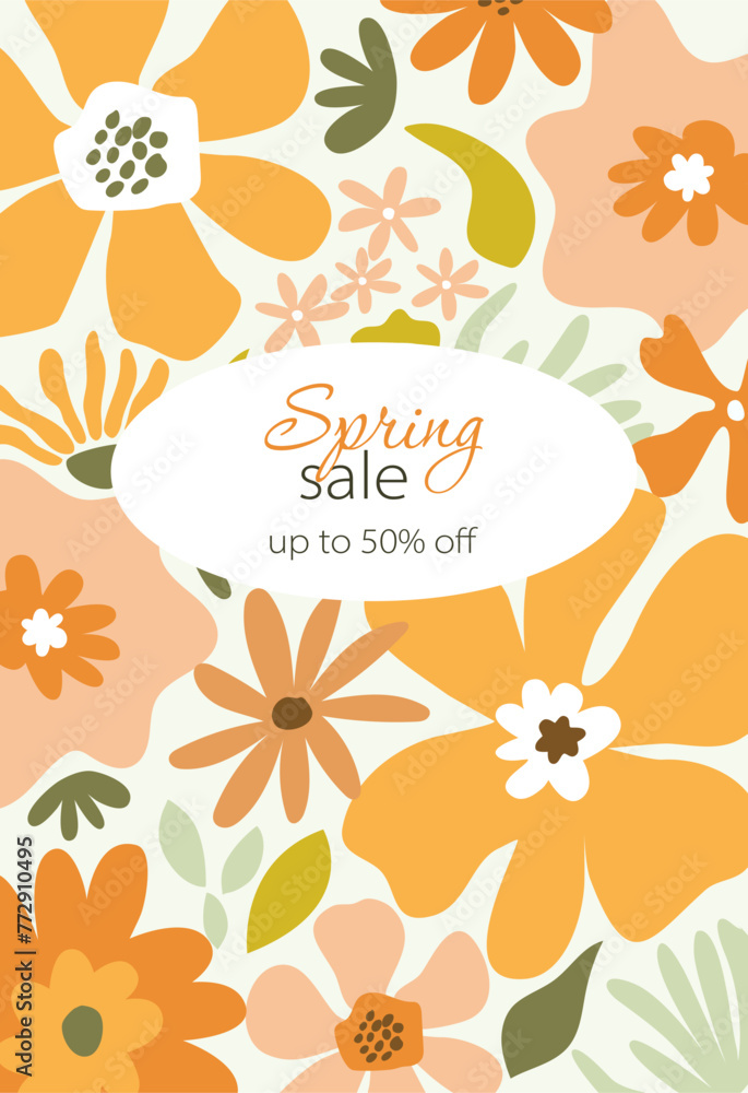 Spring, summer banner template. Vector abstract backgrounds with leaves ...