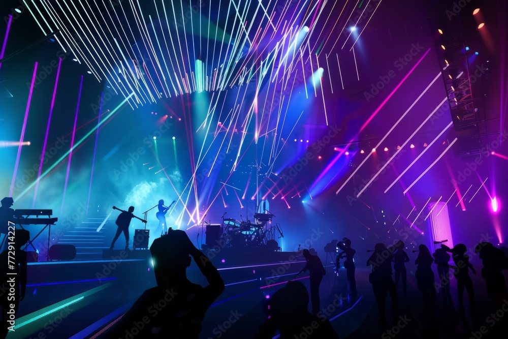 A digital concert venue where virtual musicians perform in front of ...