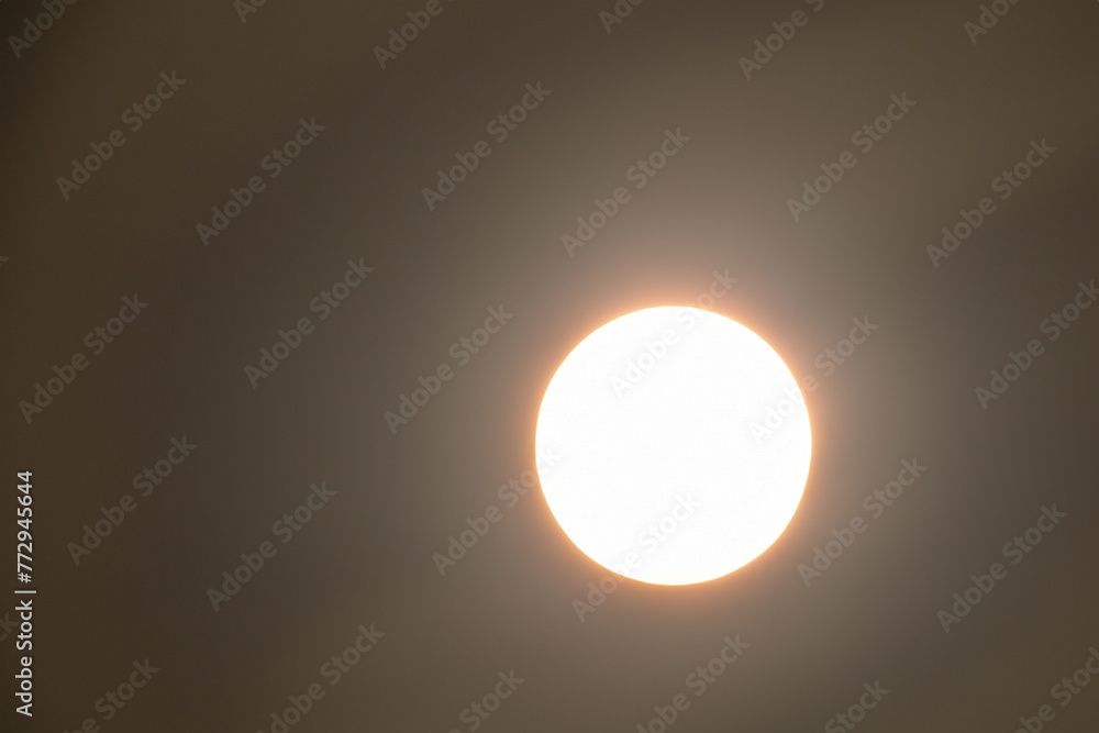 Solar eclipse. Eclipse with ring of fire due to the moon coming between the Earth and the sun ...