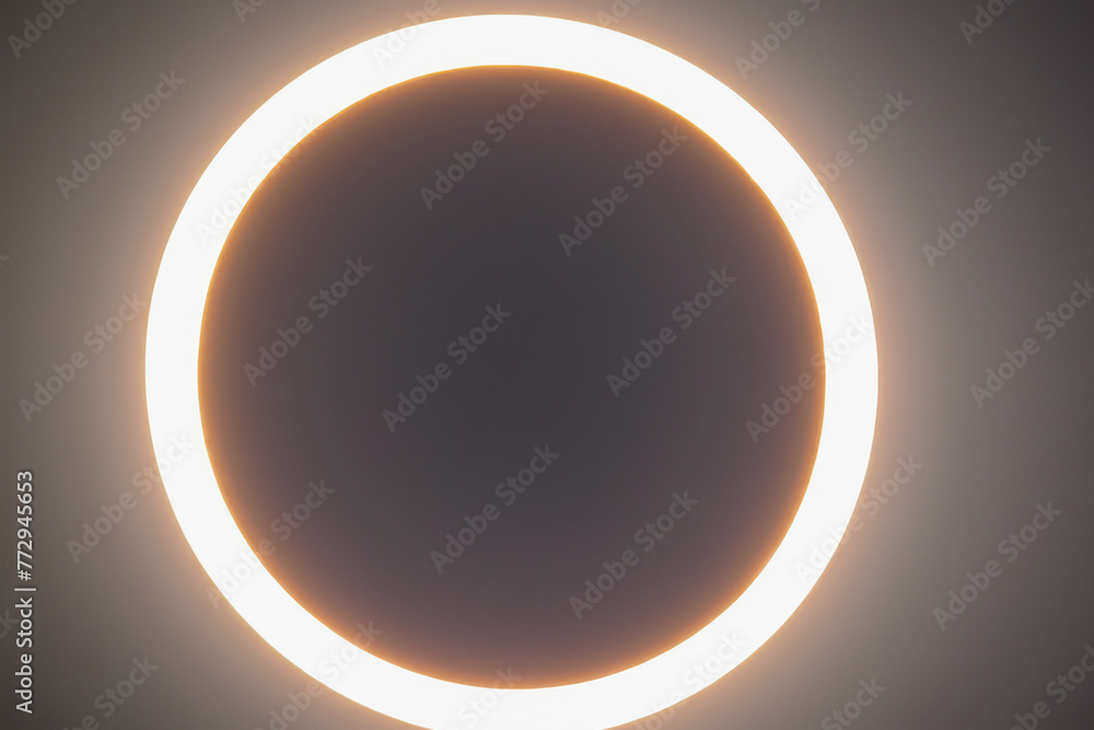 Solar eclipse. Eclipse with ring of fire due to the moon coming between ...
